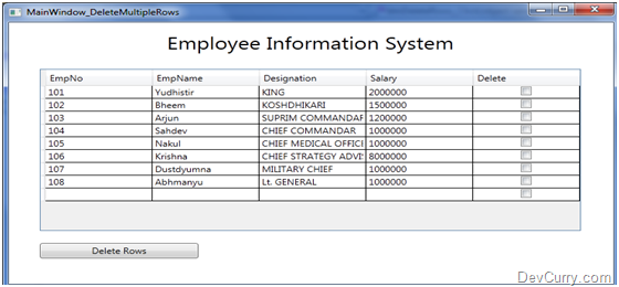 WPF 4 DataGrid: Delete Multiple Rows WPF 4 DataGrid: Delete Multiple Rows